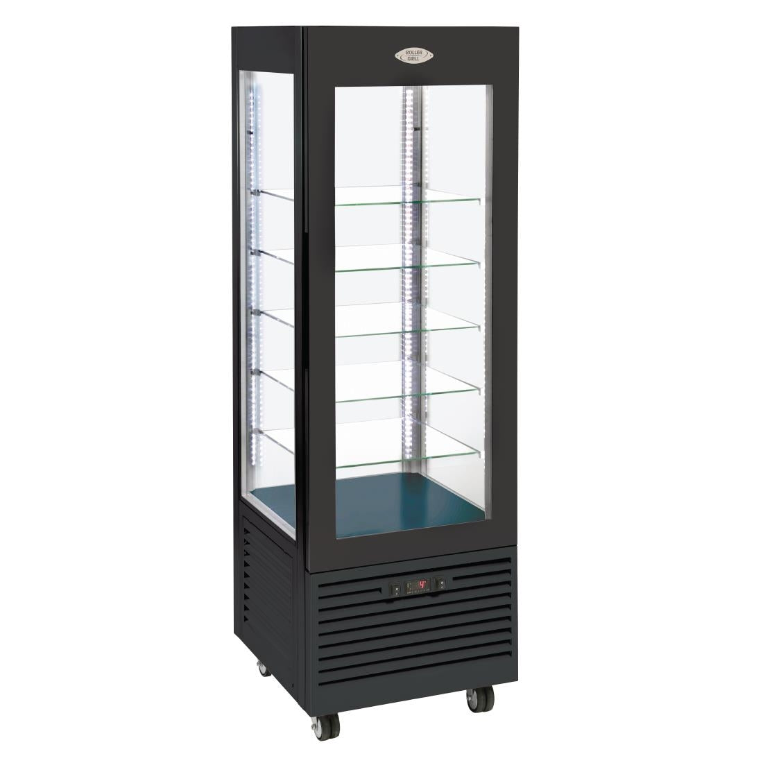 Roller Grill Display Fridge with Fixed Shelves Black – Express Catering UK